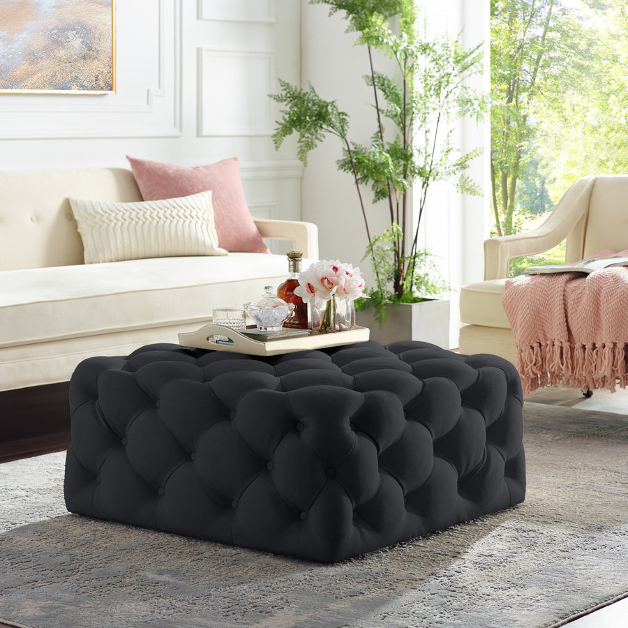 Modern Ottoman Tufted Allover Castered Legs for Living Room – Inspired Home