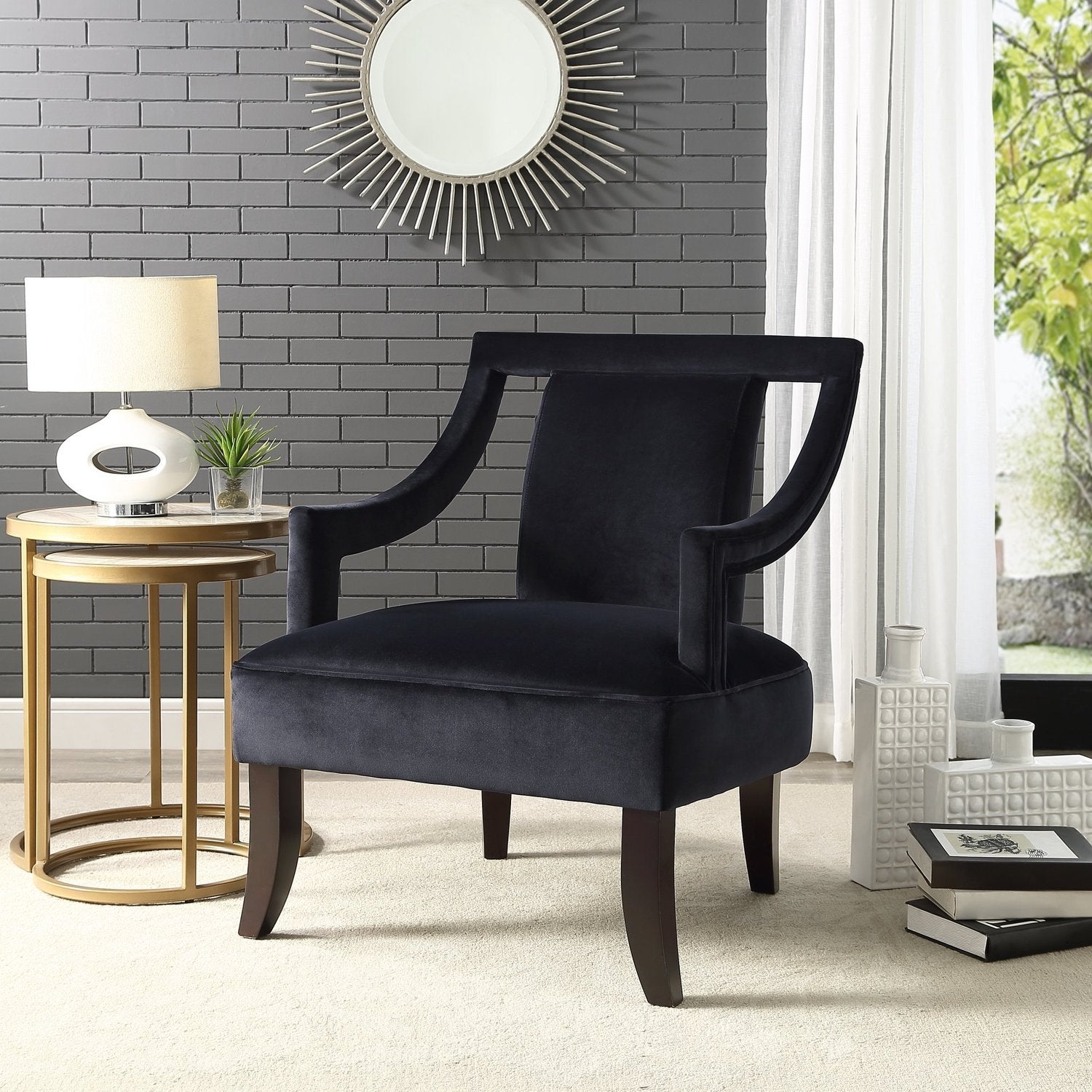 Felicity Contemporary Accent Chair Swoop Arm Square Back for Living ...
