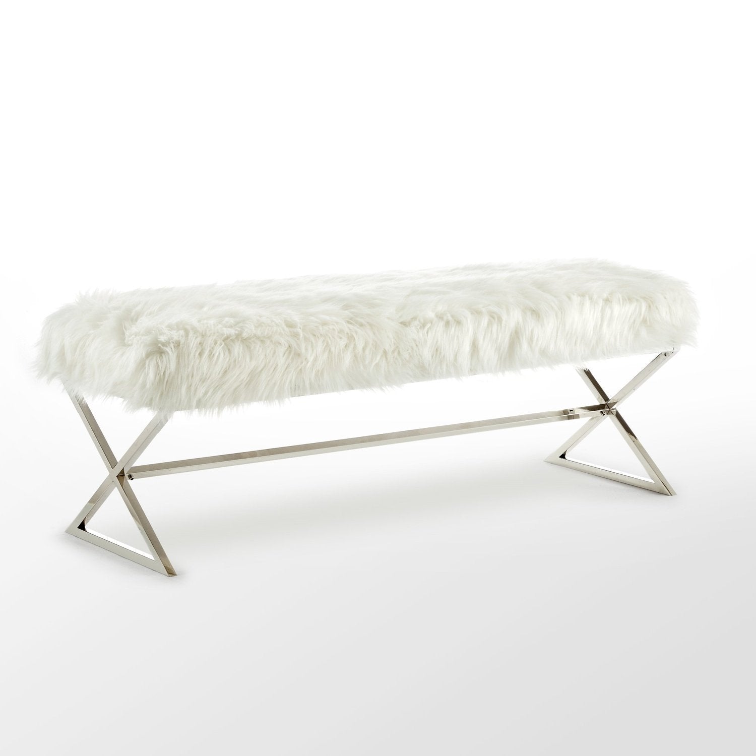 Aurora Contemporary Bench X-Leg Gold Base for Bedroom – Inspired Home