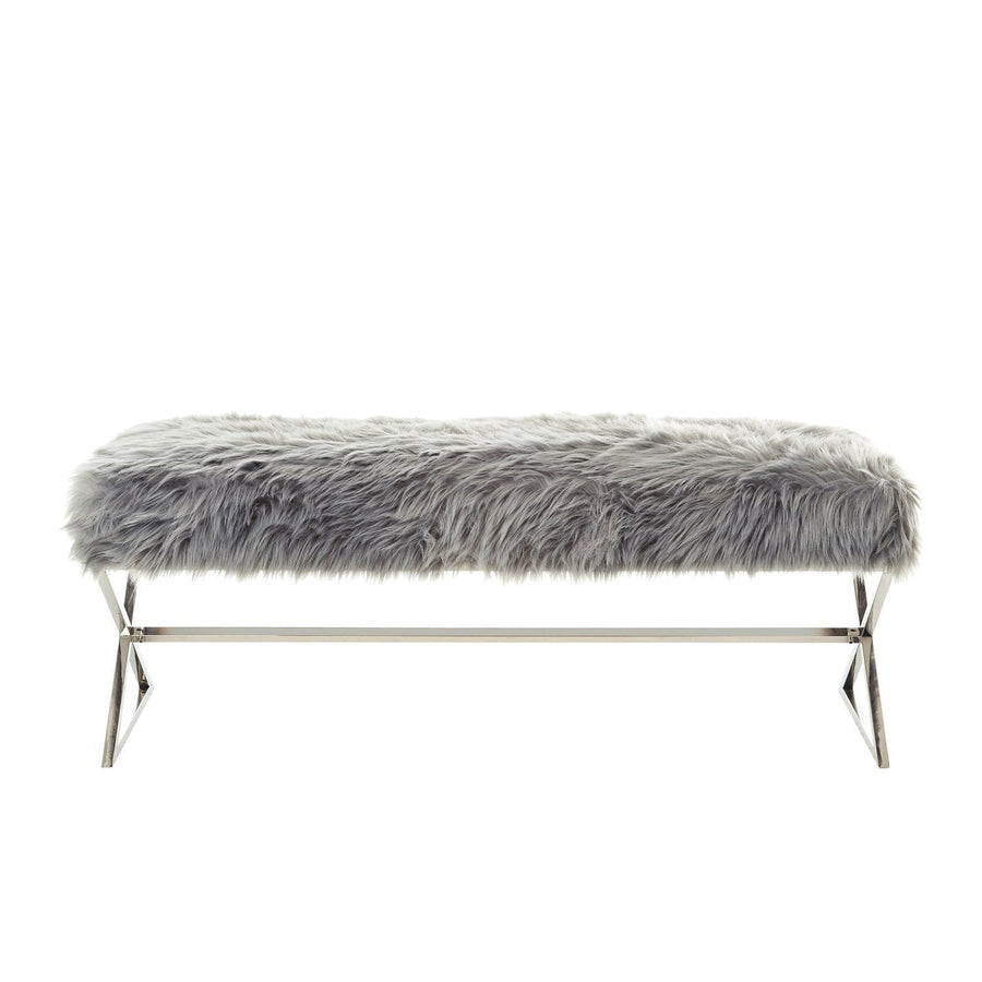 Aurora Contemporary Bench X-Leg Gold Base for Bedroom – Inspired Home