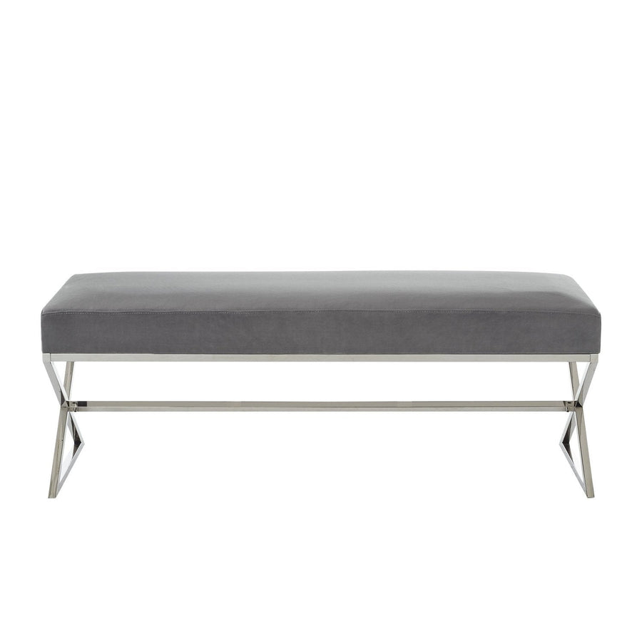 Aurora Contemporary Bench X-Leg Gold Base for Bedroom – Inspired Home