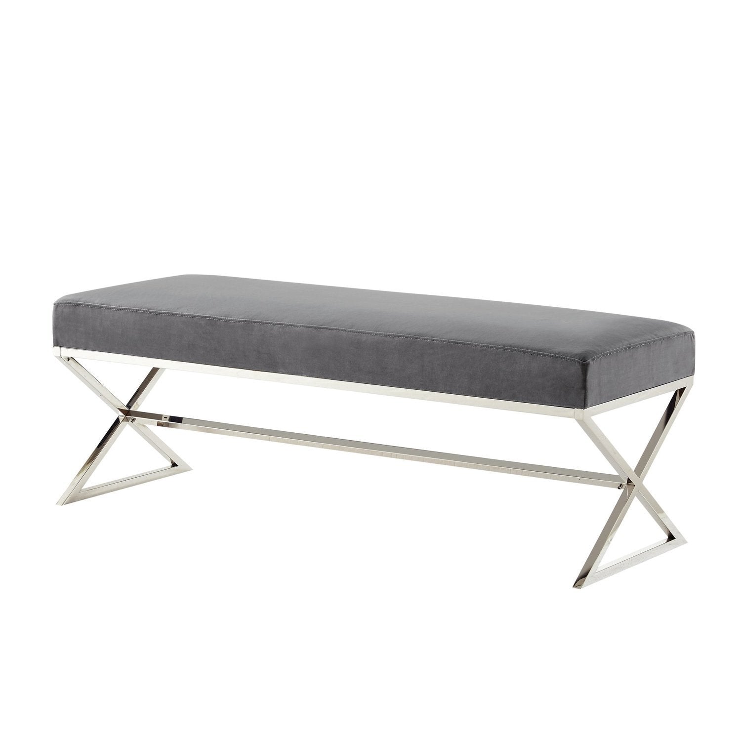 Aurora Contemporary Bench X-Leg Gold Base for Bedroom – Inspired Home