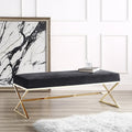 Aurora Contemporary Bench X-Leg Gold Base for Bedroom – Inspired Home