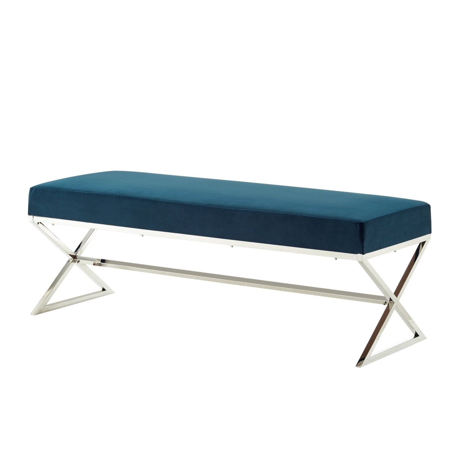 Aurora Contemporary Bench X-Leg Gold Base for Bedroom – Inspired Home
