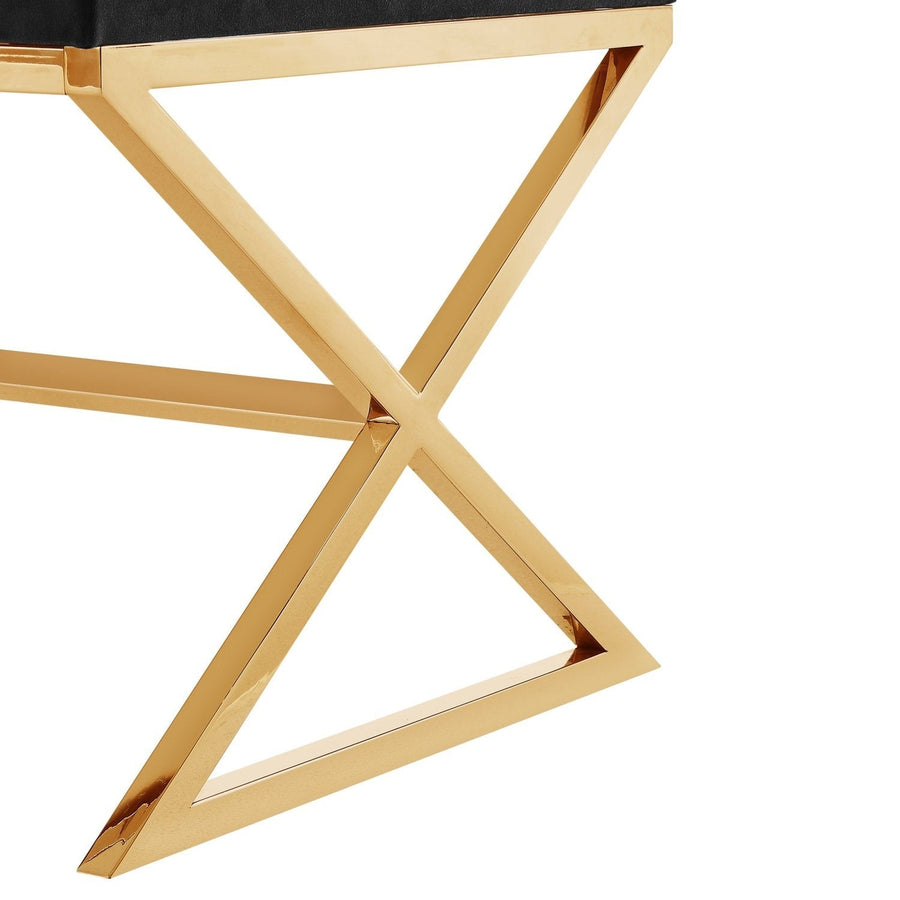Aurora Contemporary Bench X-Leg Gold Base for Bedroom – Inspired Home