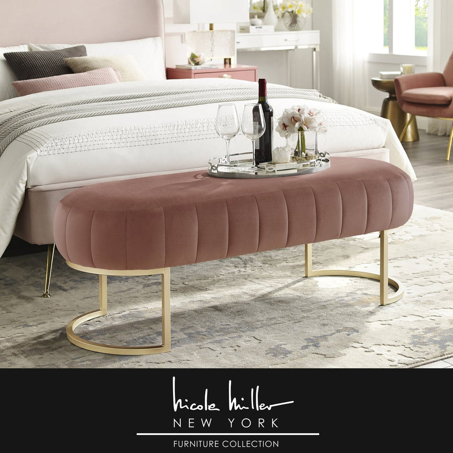 Flavia Modern Bench Upholstered Side Channel Tufted for Bedroom ...