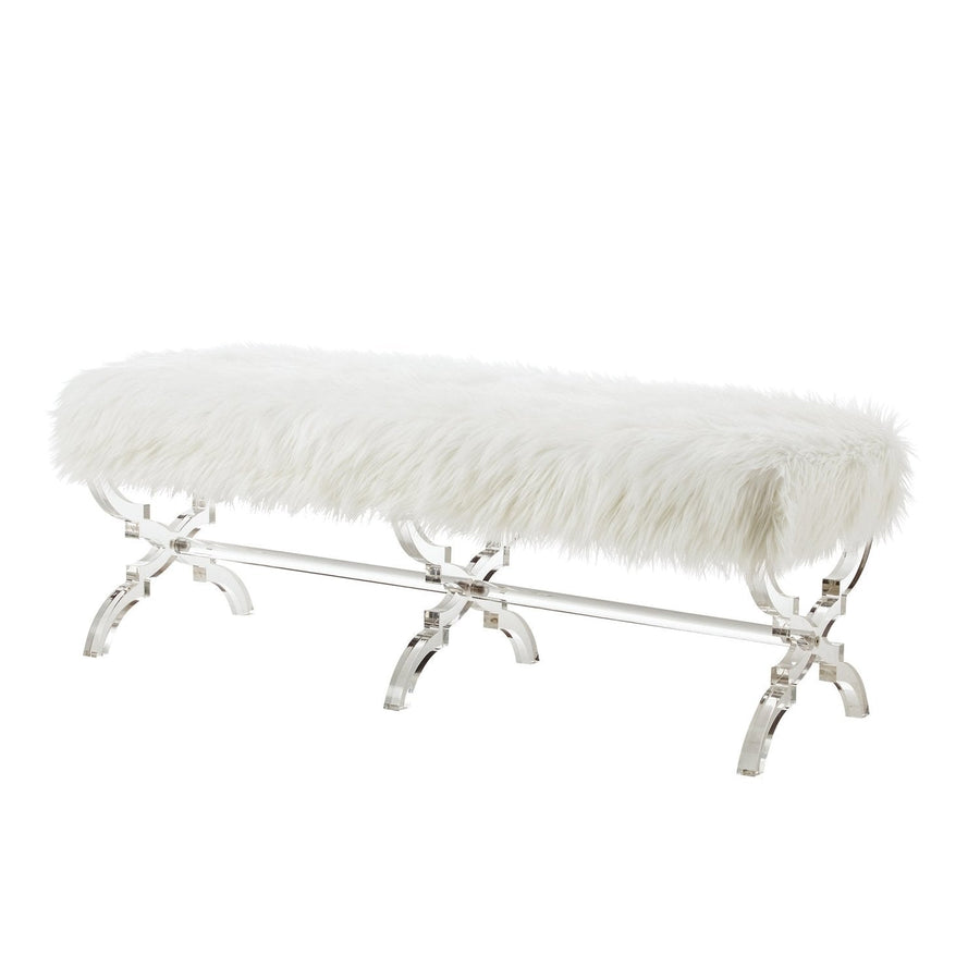 Giselle Contemporary Bench Acrylic X-Leg for Bedroom – Inspired Home