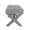 Louis Contemporary Bench Button Tufted Silver Nailhead Trim for Bedroom ...