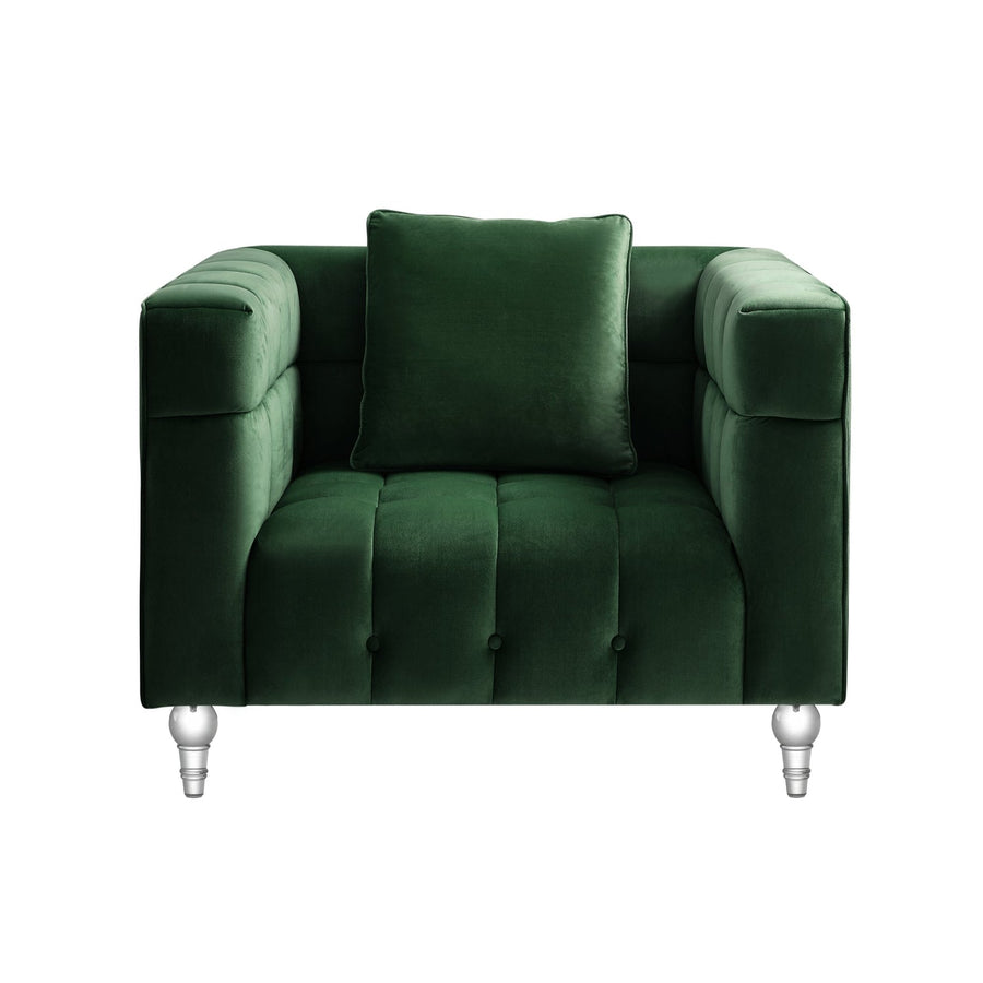 Angelo Modern Club Chair Biscuit Tufted Lucite Leg for Living Room ...