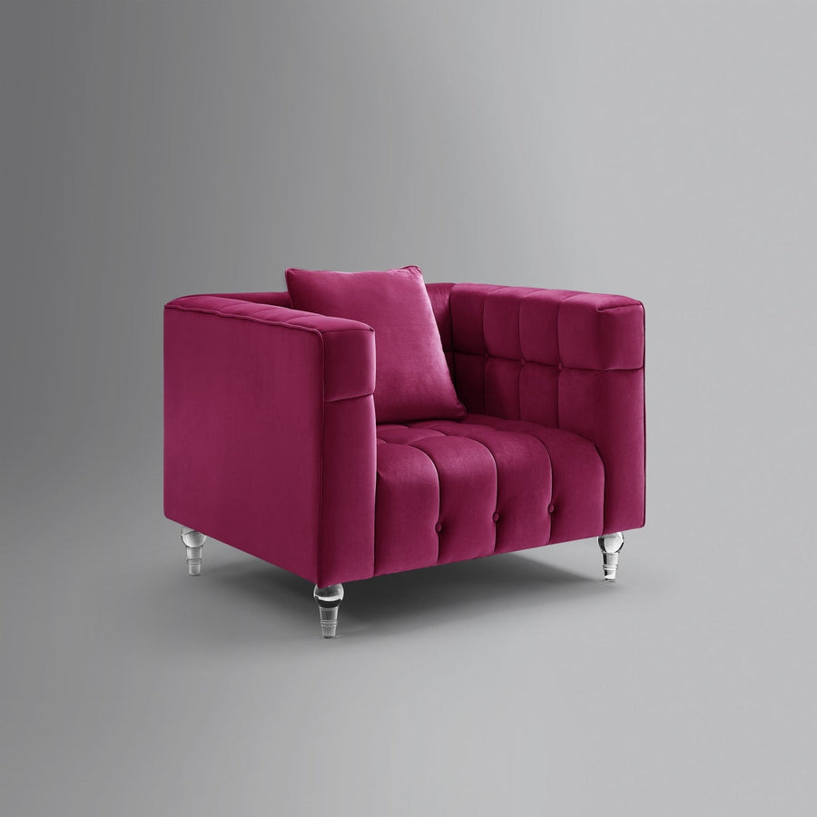 Angelo Modern Club Chair Biscuit Tufted Lucite Leg for Living Room ...