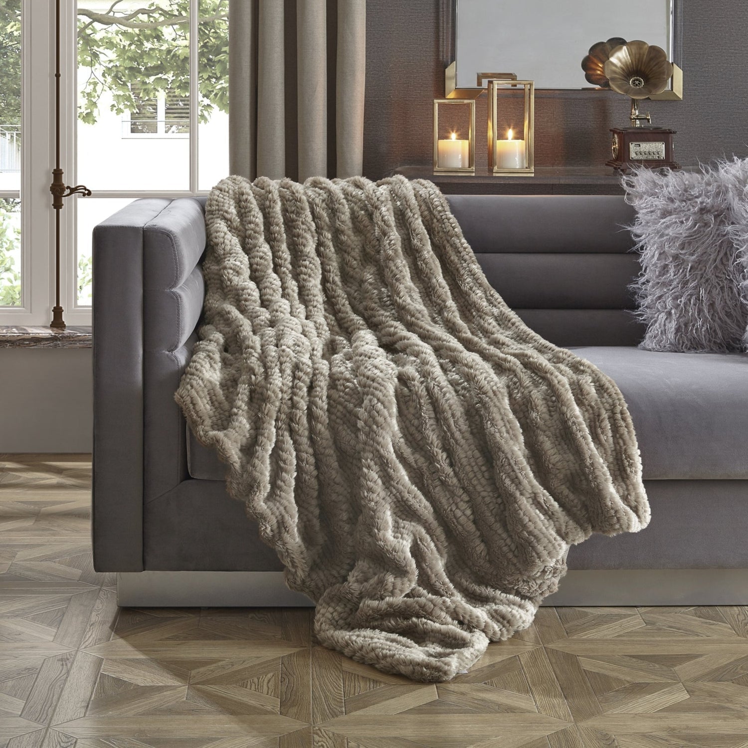 Mavis Throw Extra Soft, Silk Touch Honeycomb Texture for Bedroom ...