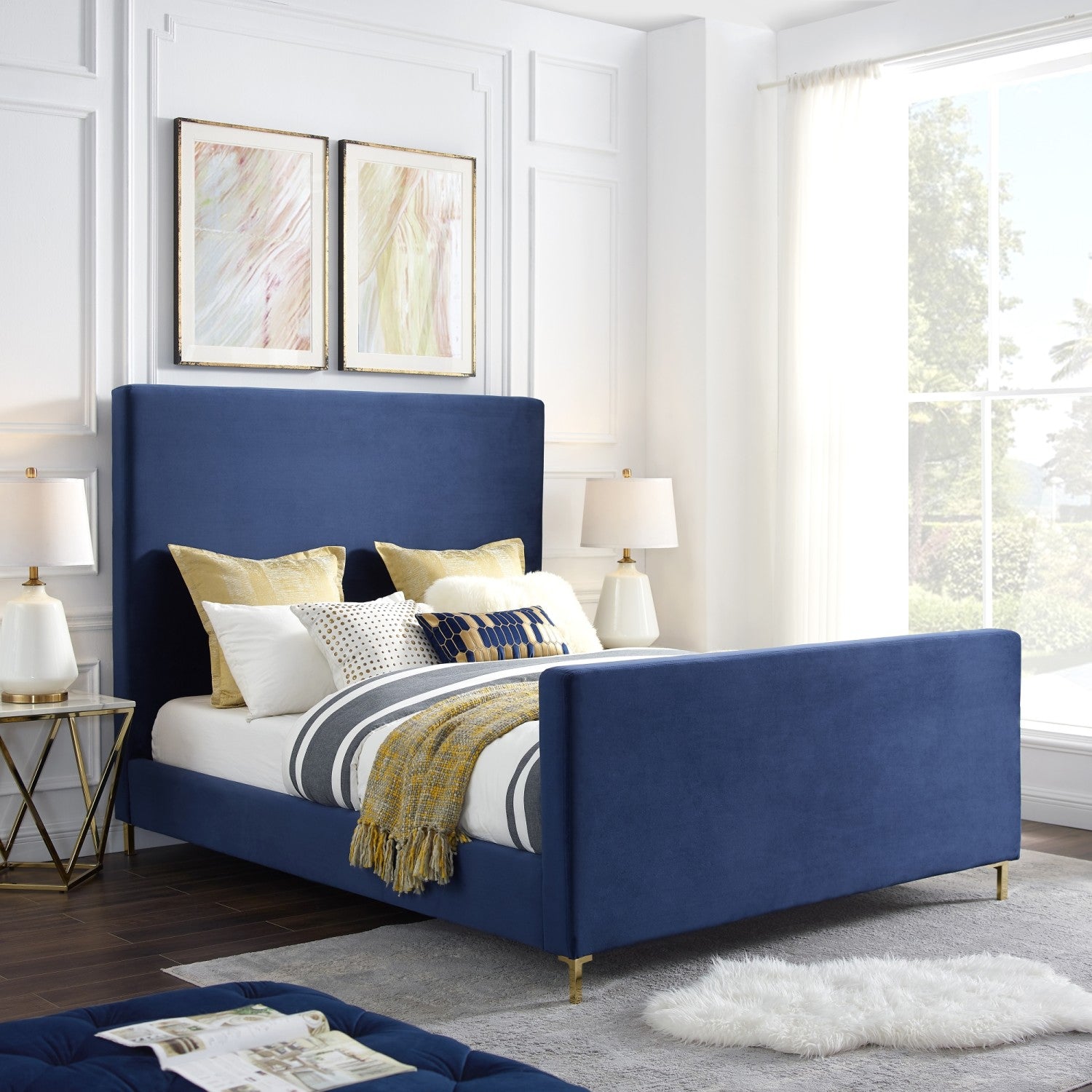 Dean Modern Velvet Bed – Inspired Home