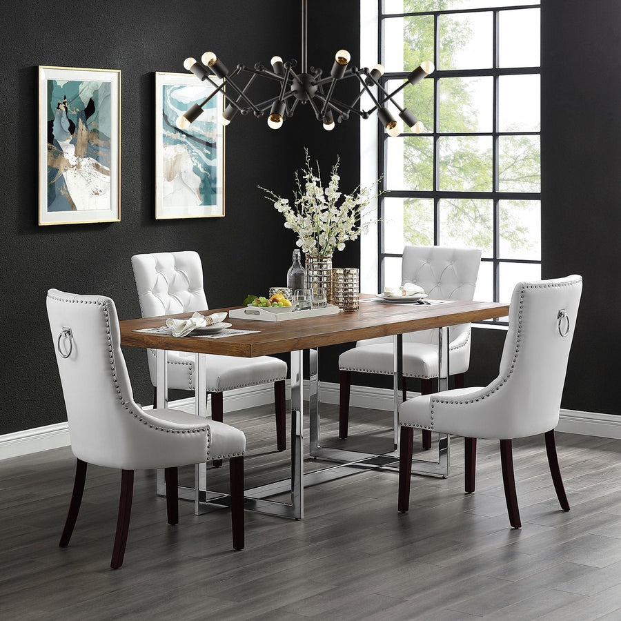 Traditional Dining Chair Button Tufted Armless for Dining Room ...
