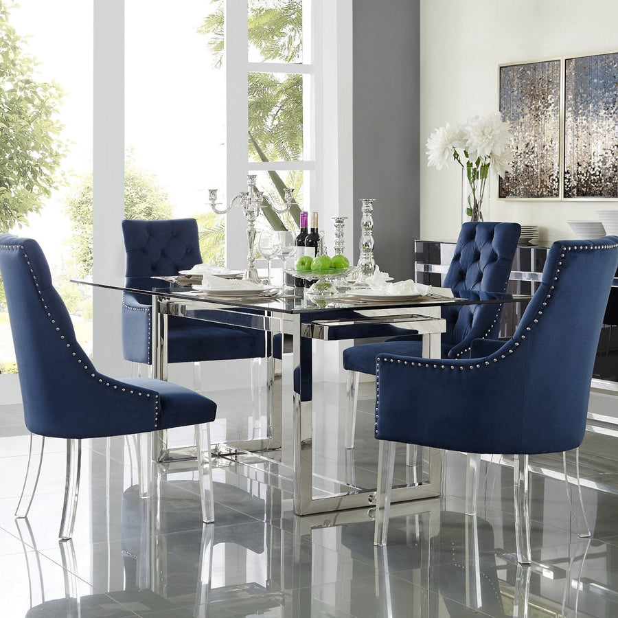 Marilyn Modern Dining Chair Acrylic Leg Swoop Arm for Dining Room ...