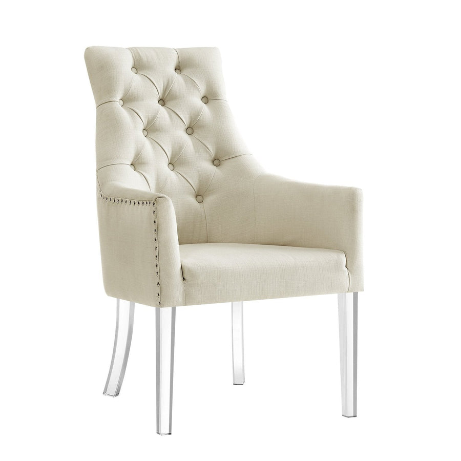 Marilyn Modern Dining Chair Acrylic Leg Swoop Arm for Dining Room ...