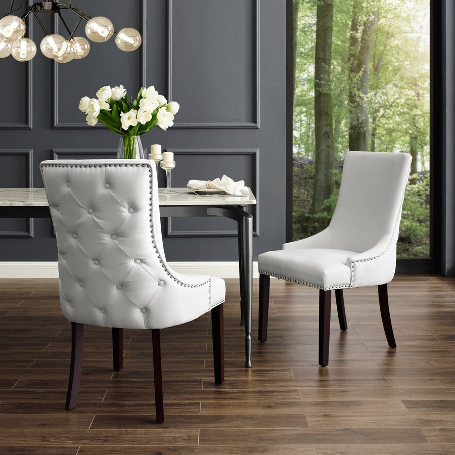 Traditional Dining Chair Button Tufted Armless for Dining Room ...