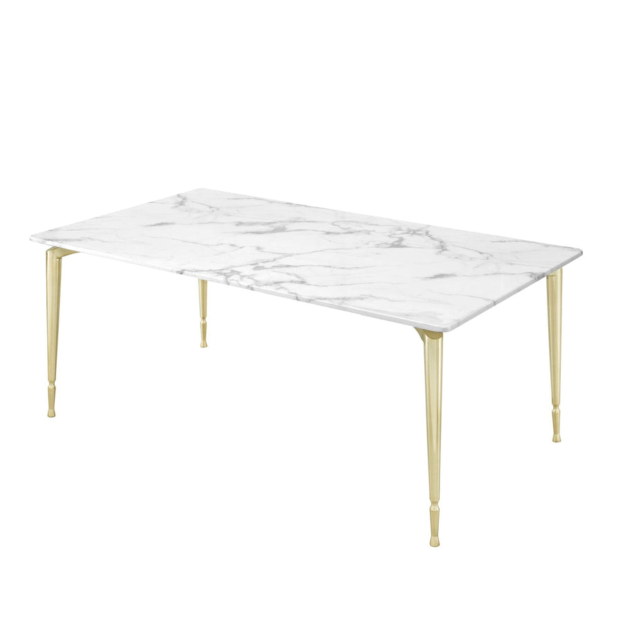 Trevor Modern Dining Table Marble Top Brushed Gold Leg for Dining Room ...