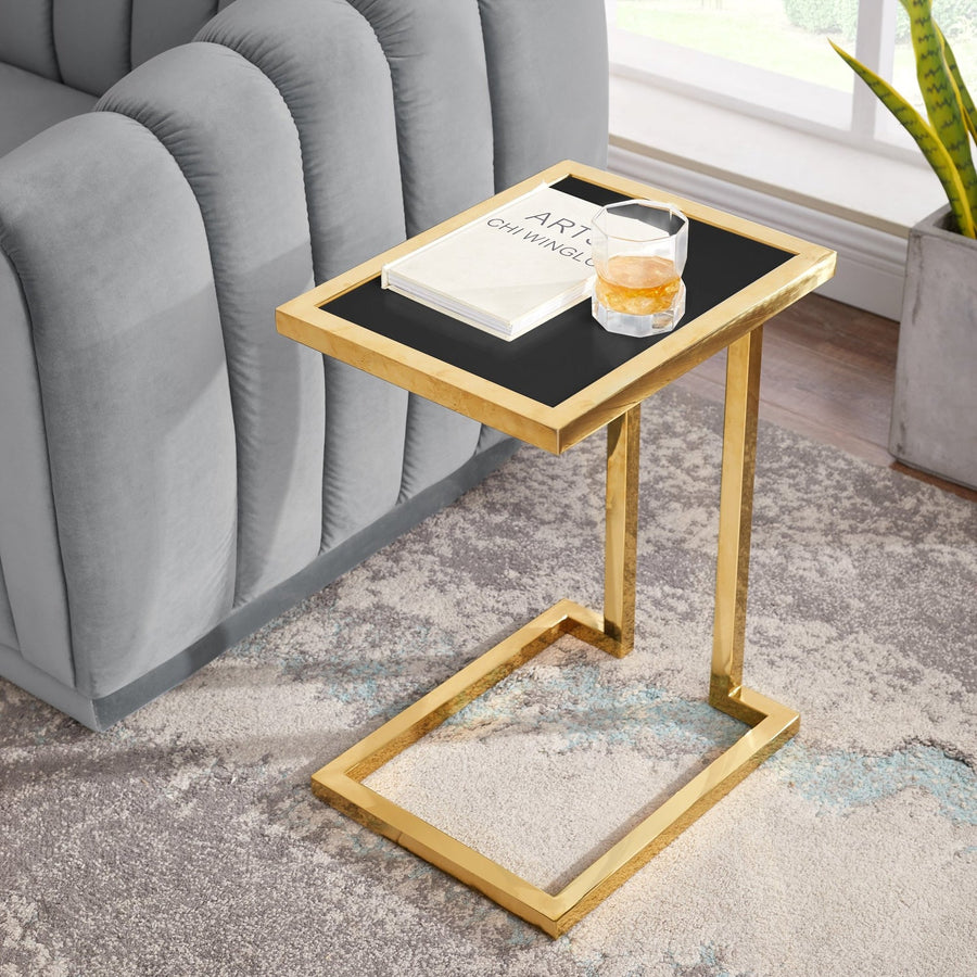 Jamila Modern End Table Hight Gloss Lacquer Finish Top Polished ...
