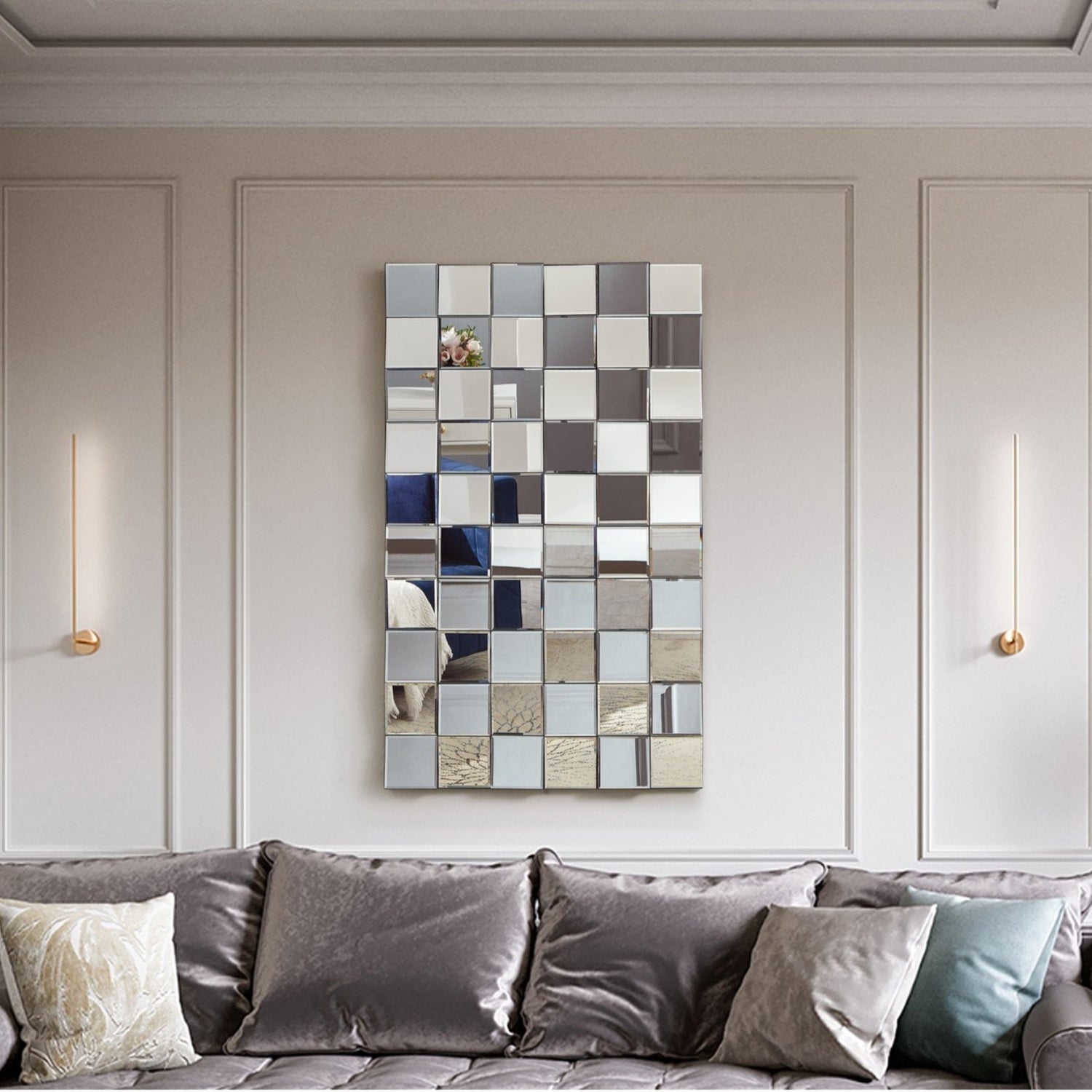 Jemma Modern Mirror Accent 3 Dimensional Mirror Tile Design for ...