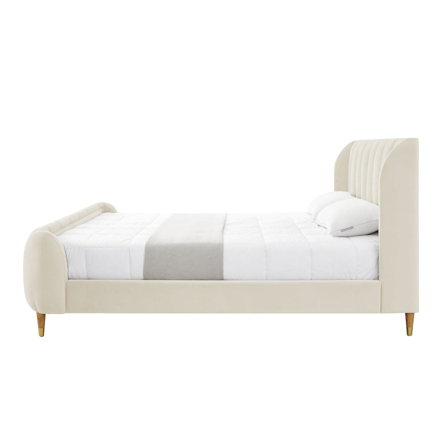 Misael Modern Bed Upholstered Channel Tufted for Bedroom – Inspired Home