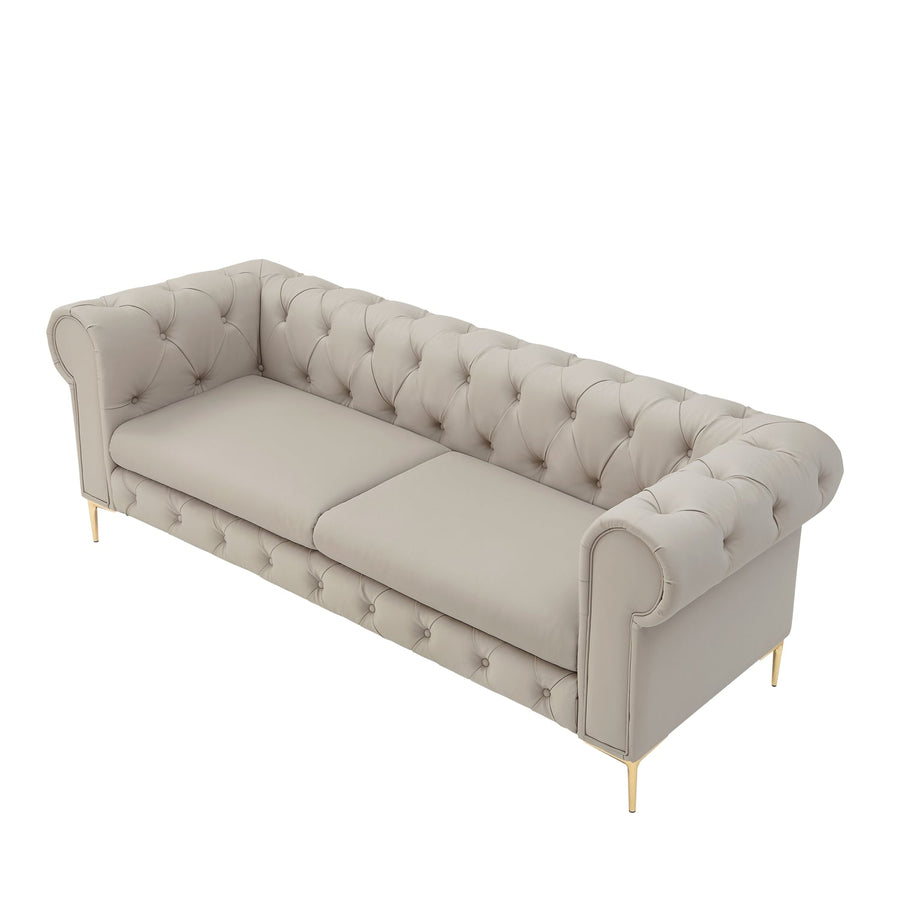 Lisa Modern Sofa Button Tufted, 3 Seat Rolled Arms for Living Room ...