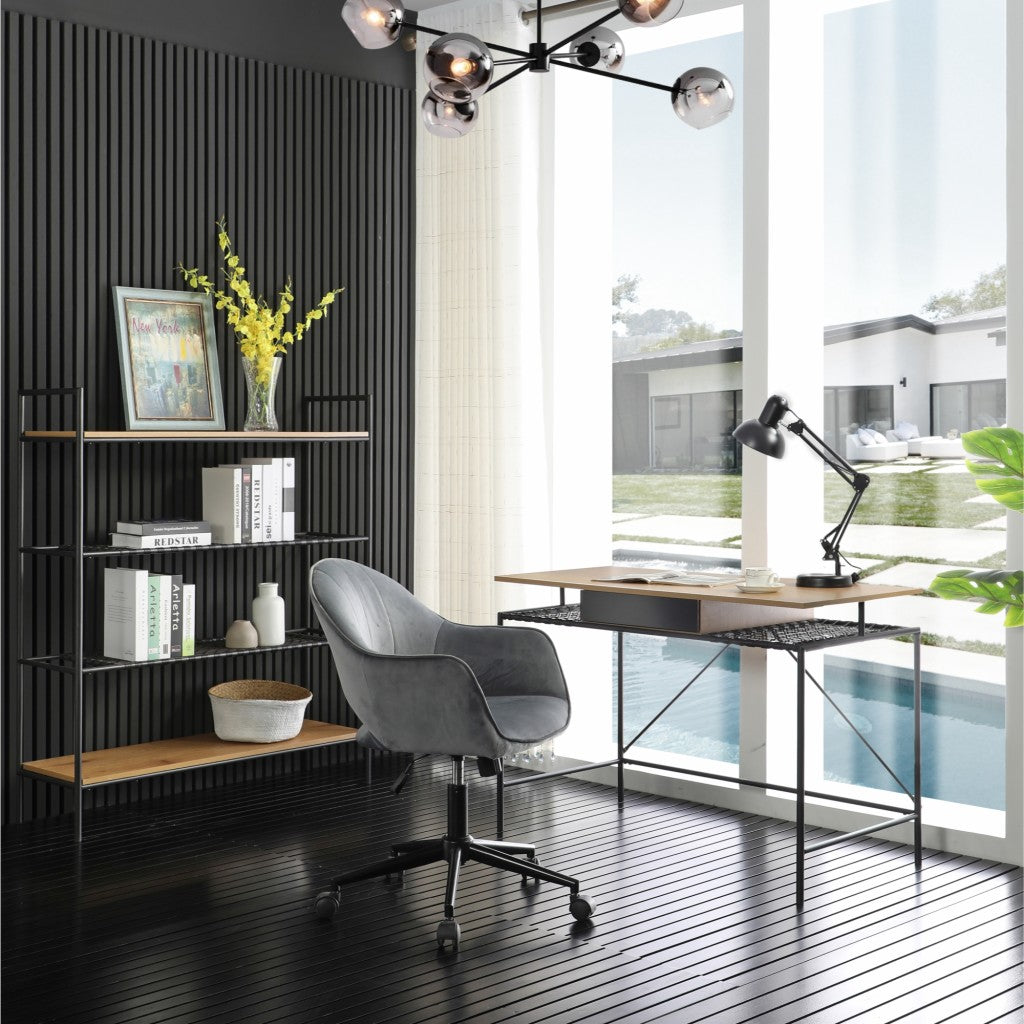 Jazlynn Modern Desk 1 Storage Drawer 2 Storage Shelves for Office ...