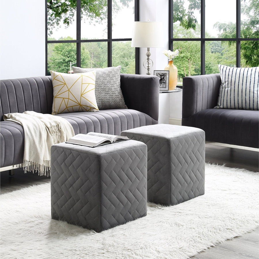 Alexis Modern Ottoman Brick Quilted for Living Room – Inspired Home