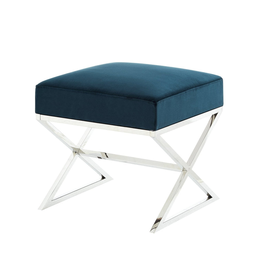 Aurora Contemporary Ottoman X-Leg Gold Base for Bedroom – Inspired Home