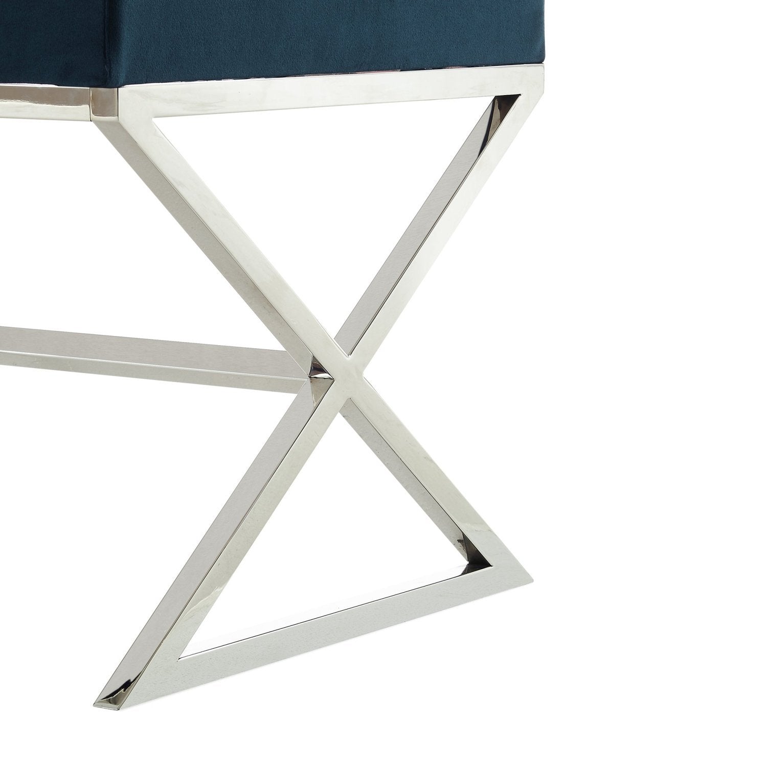 Aurora Contemporary Ottoman X-Leg Gold Base for Bedroom – Inspired Home