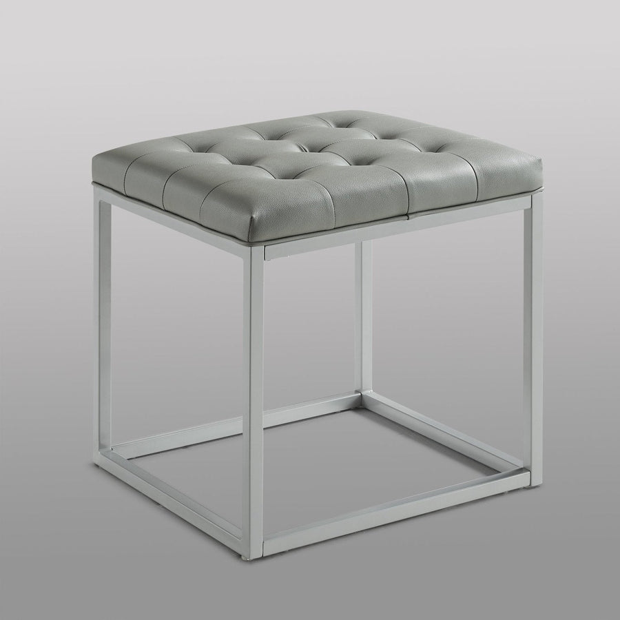 Newton Modern Ottoman Button Tufted Metal Frame for Bedroom – Inspired Home