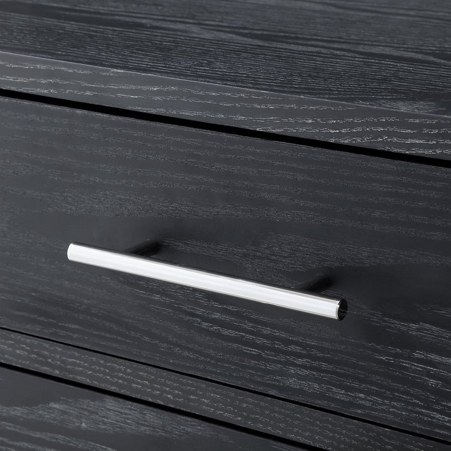 Lance Modern Side Table 3 Drawers T-Bar Handle in Chrome for Bedroom ...