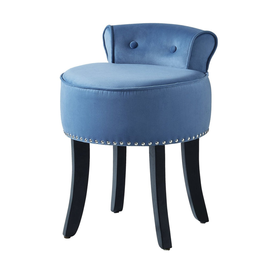 Taylor Modern Vanity Stool Nailhead Trim Rolled Back for Bedroom ...