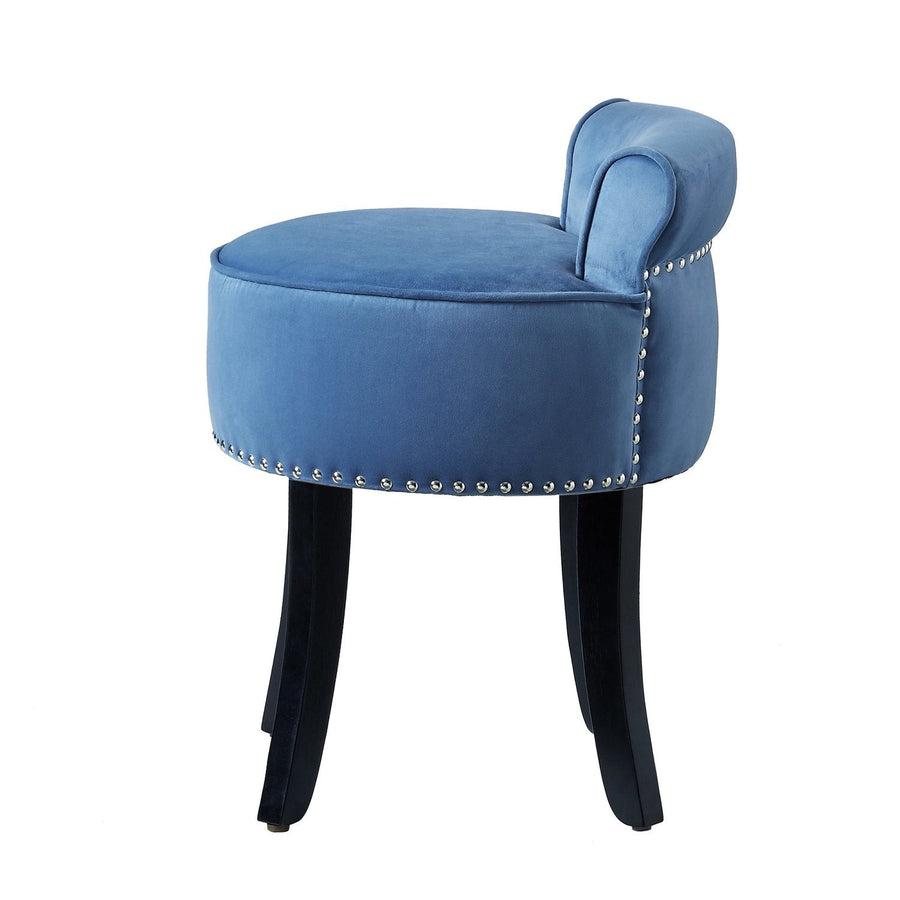 Taylor Modern Vanity Stool Nailhead Trim Rolled Back for Bedroom ...