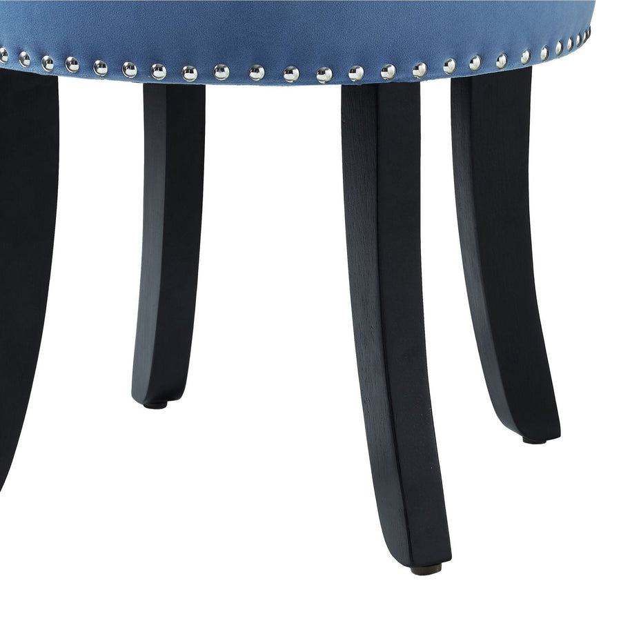 Taylor Modern Vanity Stool Nailhead Trim Rolled Back for Bedroom ...