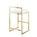 Nola Modern Bar Stool Geometric Frame Upholstered for Kitchen ...