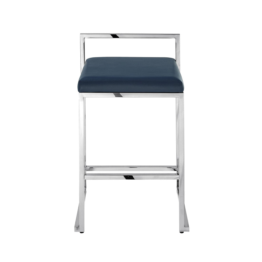 Nola Modern Bar Stool Geometric Frame Upholstered for Kitchen ...