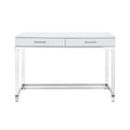 Cassandra Modern Desk High Gloss Finish Acrylic Leg, Stainless Steel ...