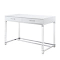 Cassandra Modern Desk High Gloss Finish Acrylic Leg, Stainless Steel ...