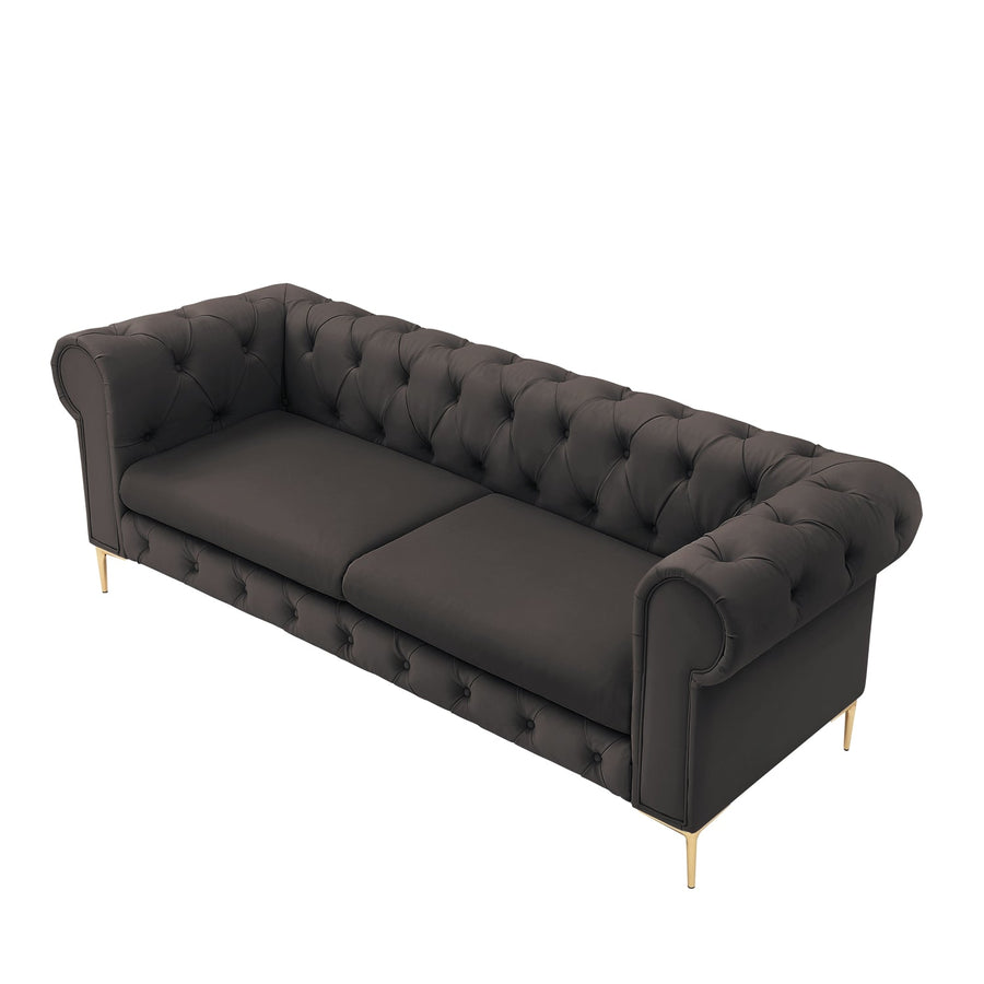 Lisa Modern Sofa Button Tufted, 3 Seat Rolled Arms for Living Room ...