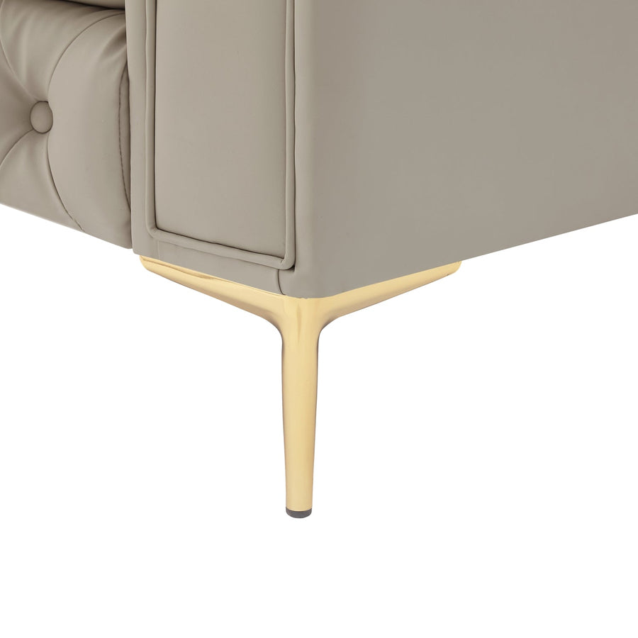 Lisa Modern Sofa Button Tufted, 3 Seat Rolled Arms for Living Room ...